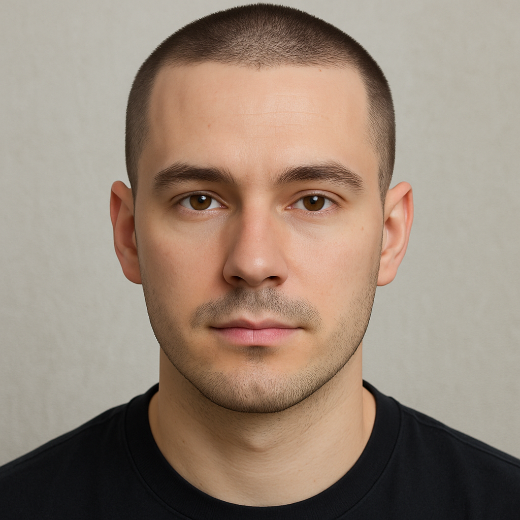 1 Guard Buzz Cut for Men with Oval Faces